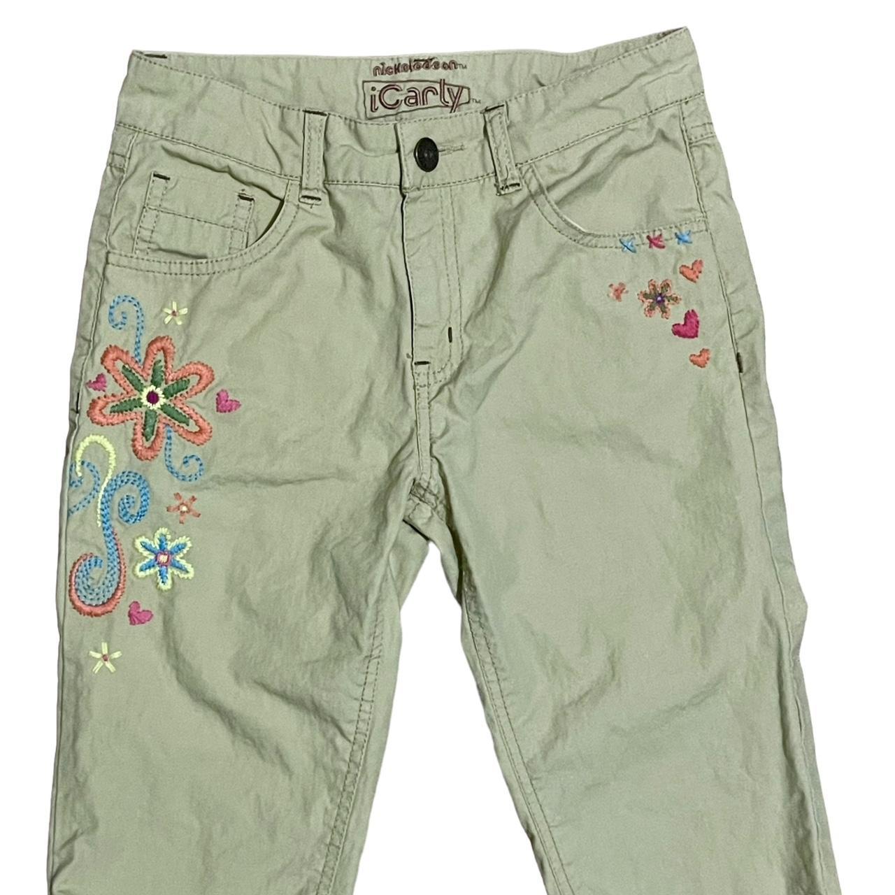 Nickelodeon iCarly embroidered khaki colored capris... - Depop