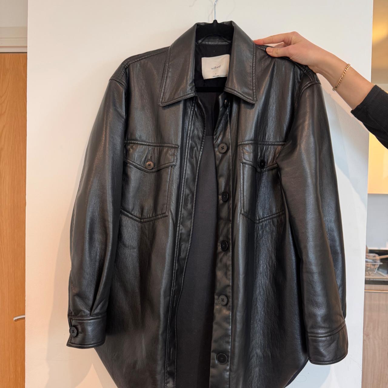 Black vegan leather Aritzia (Wilfred brand) leather... - Depop