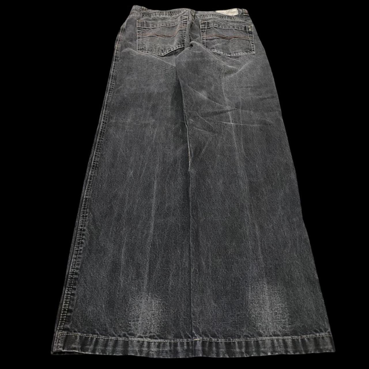 Cool pair of baggy dark gray jeans with a light gray... - Depop