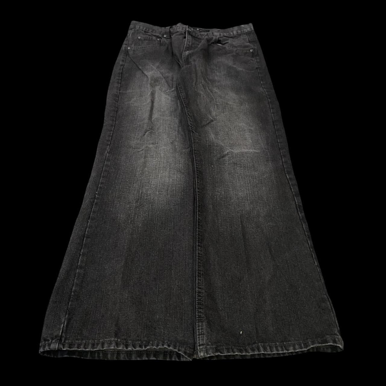 tuff ass pair of dark gray baggy and flared jeans.... - Depop