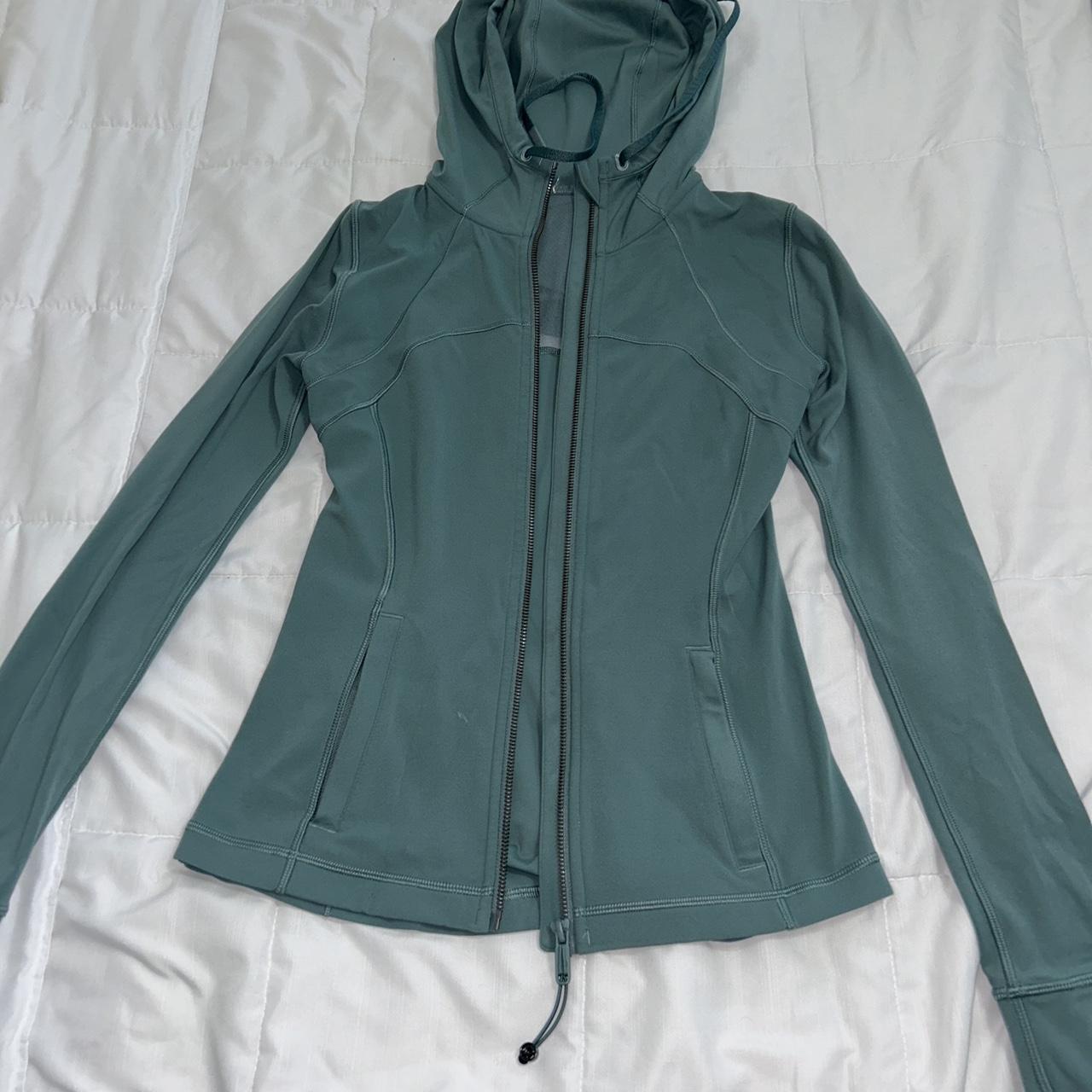 green/blue lululemon define jacket with hood tag... - Depop