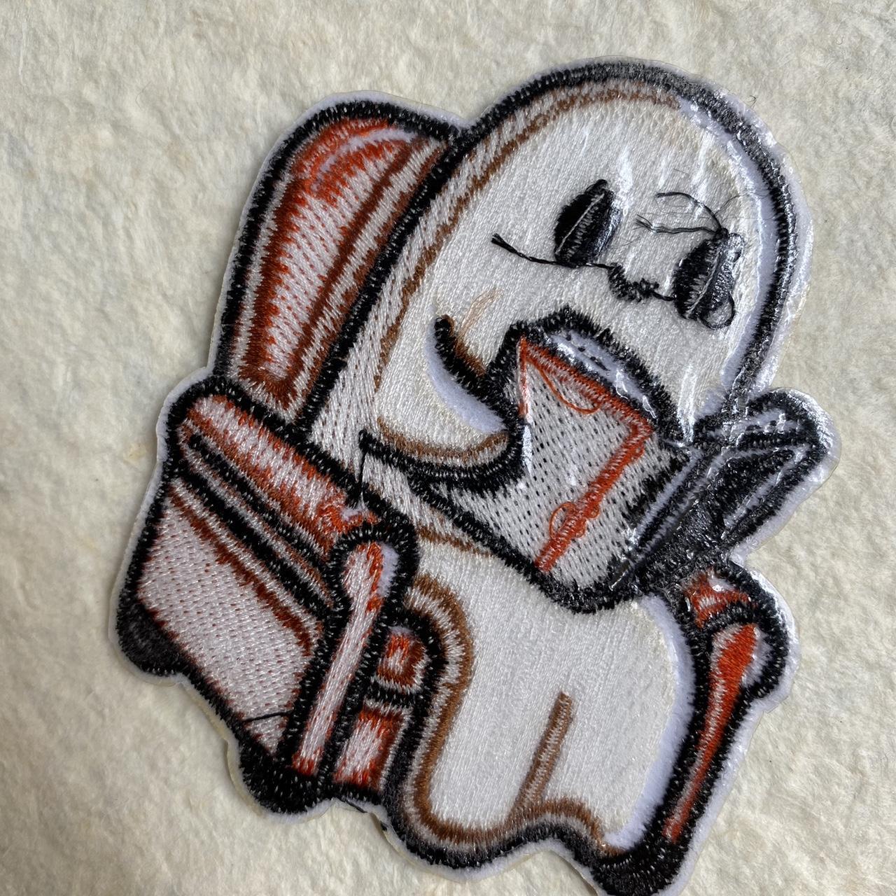 Ghost reading book iron on patch #goth #emo... | Depop