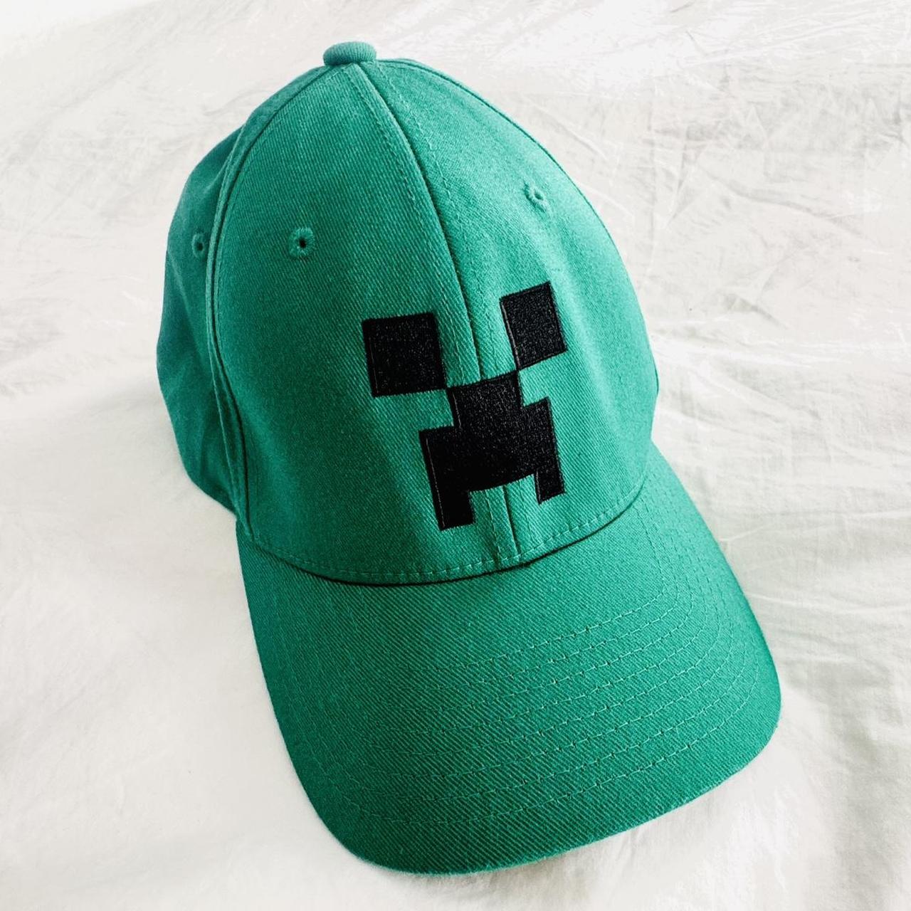 Jinx Minecraft Creeper 2000s green baseball cap... - Depop