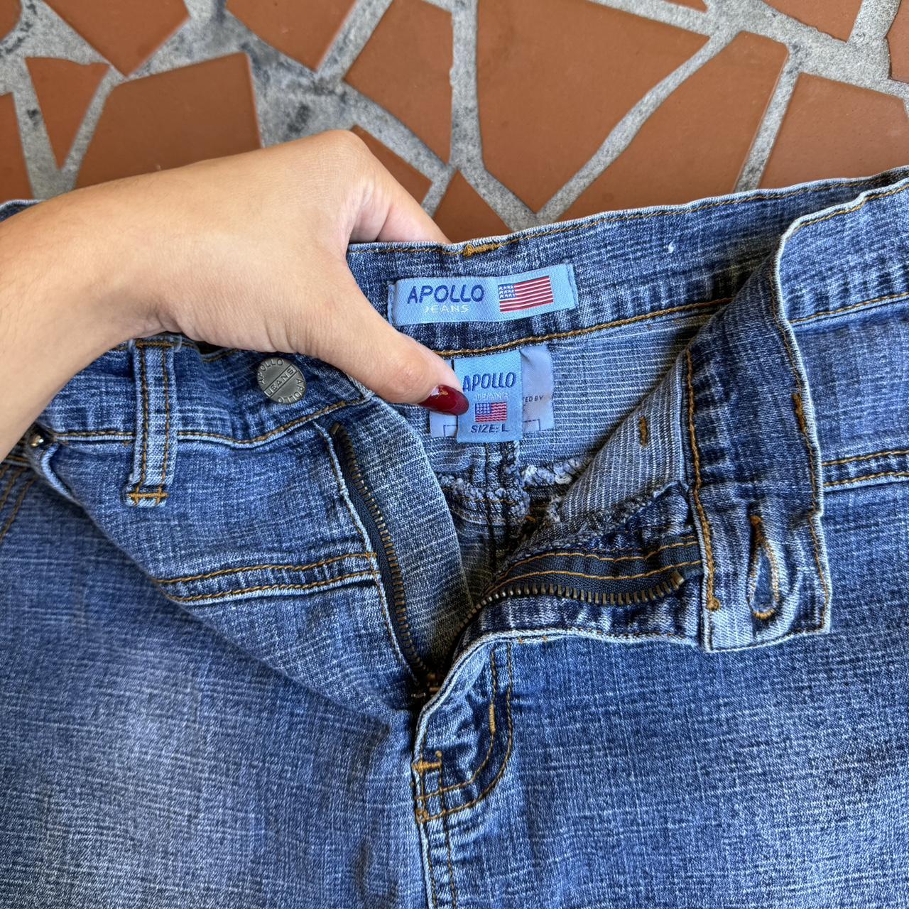 Vintage APOLLO jeans Denim skirt Size Large Super... - Depop