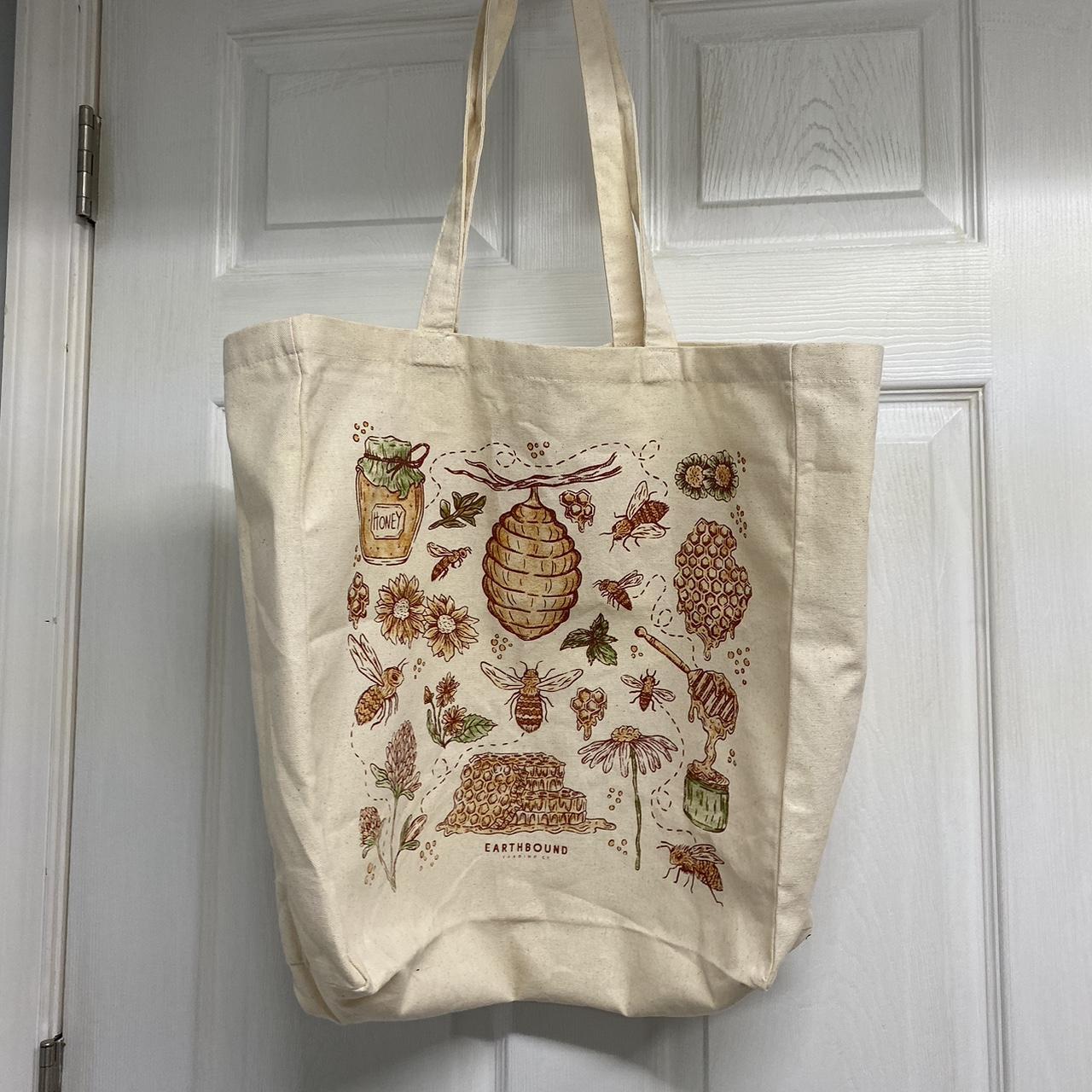 Earthbound Honey Bee Reusable Tote Bag. Made of 100%... - Depop