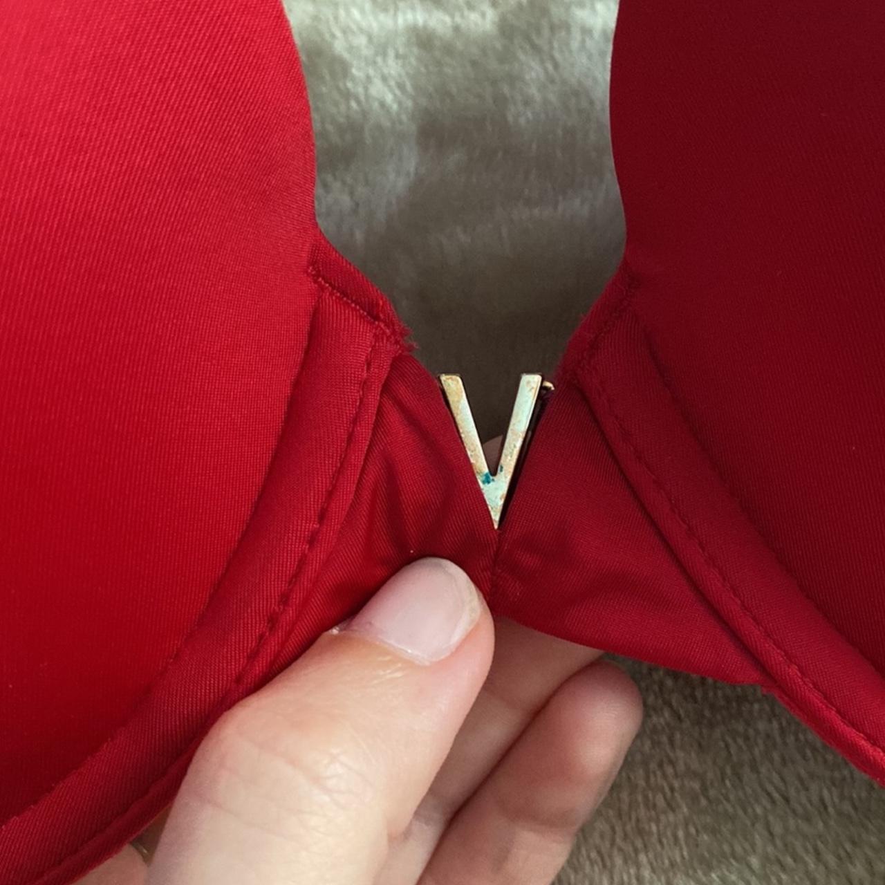 Victoria's Secret red demi bra with underwire and... - Depop