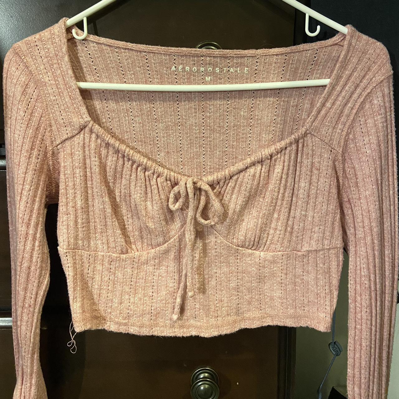 light pink crop long sleeve from aeropostale! worn... - Depop