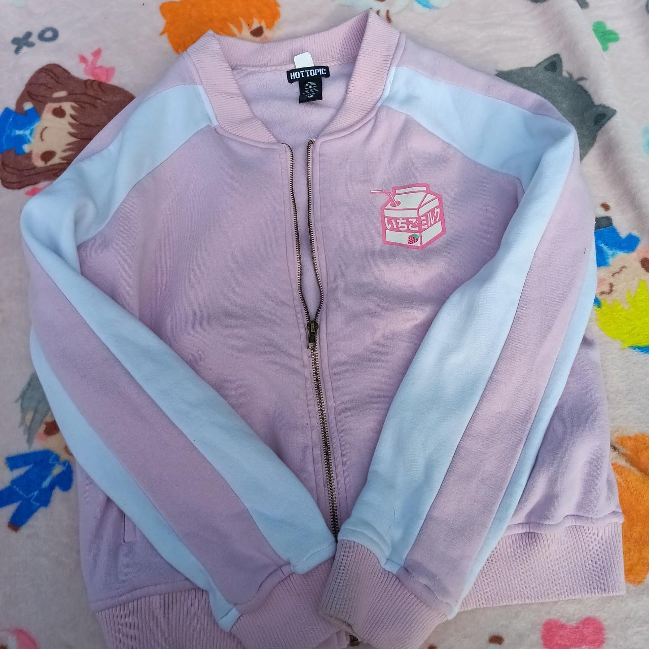 Strawberry milk jacket -heavy weight -no holes or... - Depop