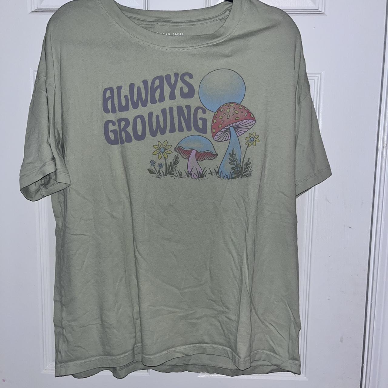 light green graphic tee - Depop