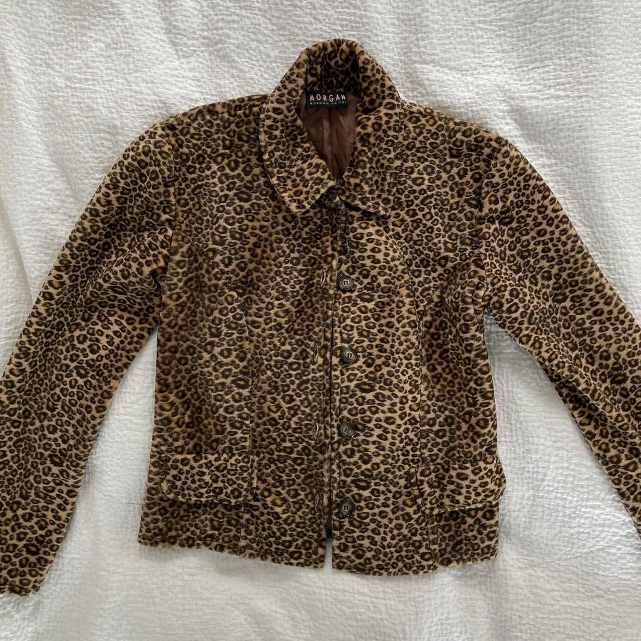 Morgan de toi furry leopard print jacket. Immaculate... - Depop