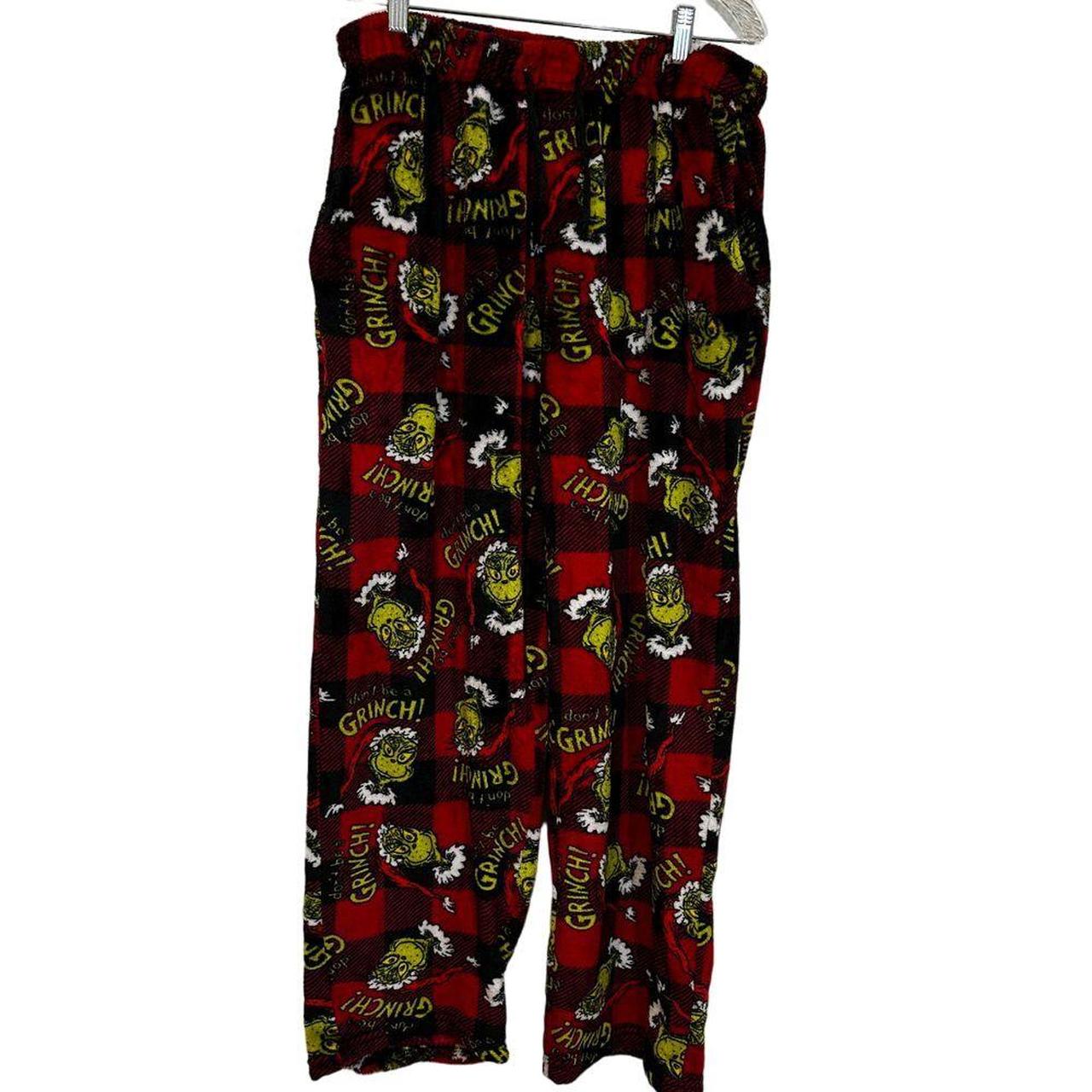 Dr. Seuss Grinch Fleece Christmas Pajama Bottoms... - Depop