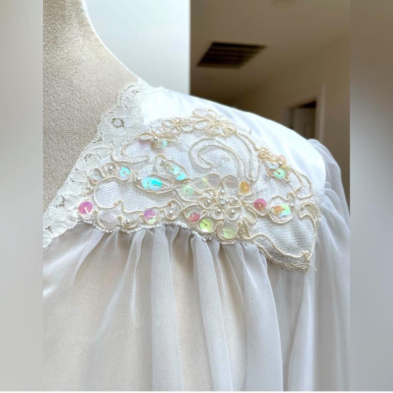 Vintage Sara Beth Nightgown Robe Open Sheer... - Depop