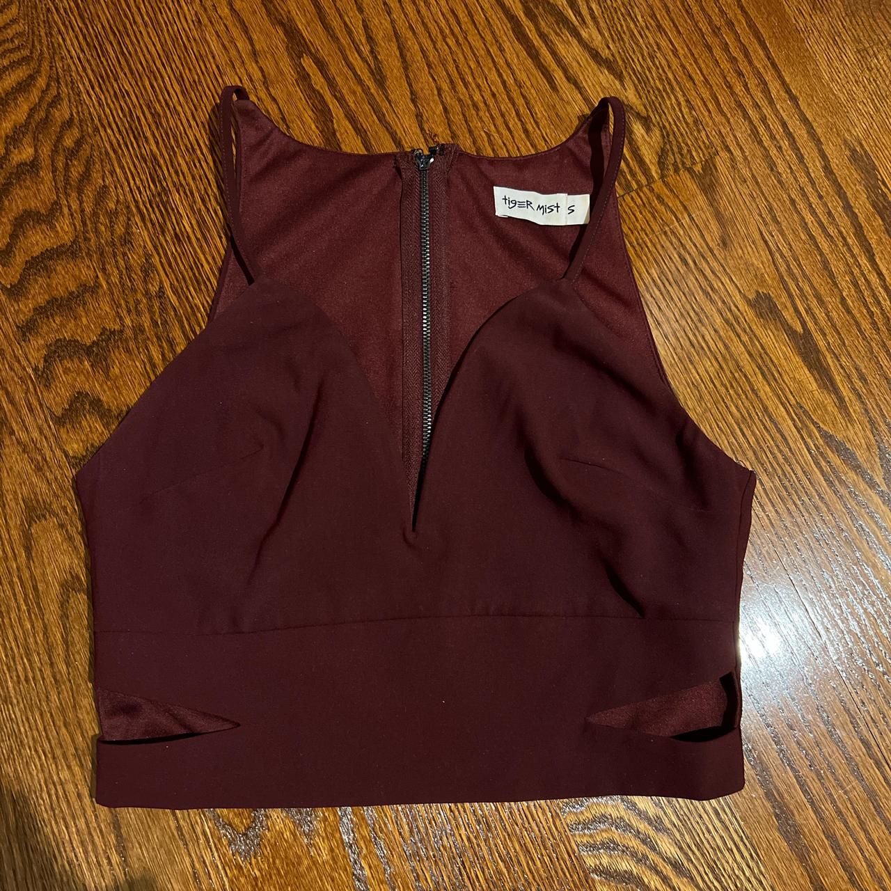 tiger mist plum low cut side cut out top perfect for... - Depop