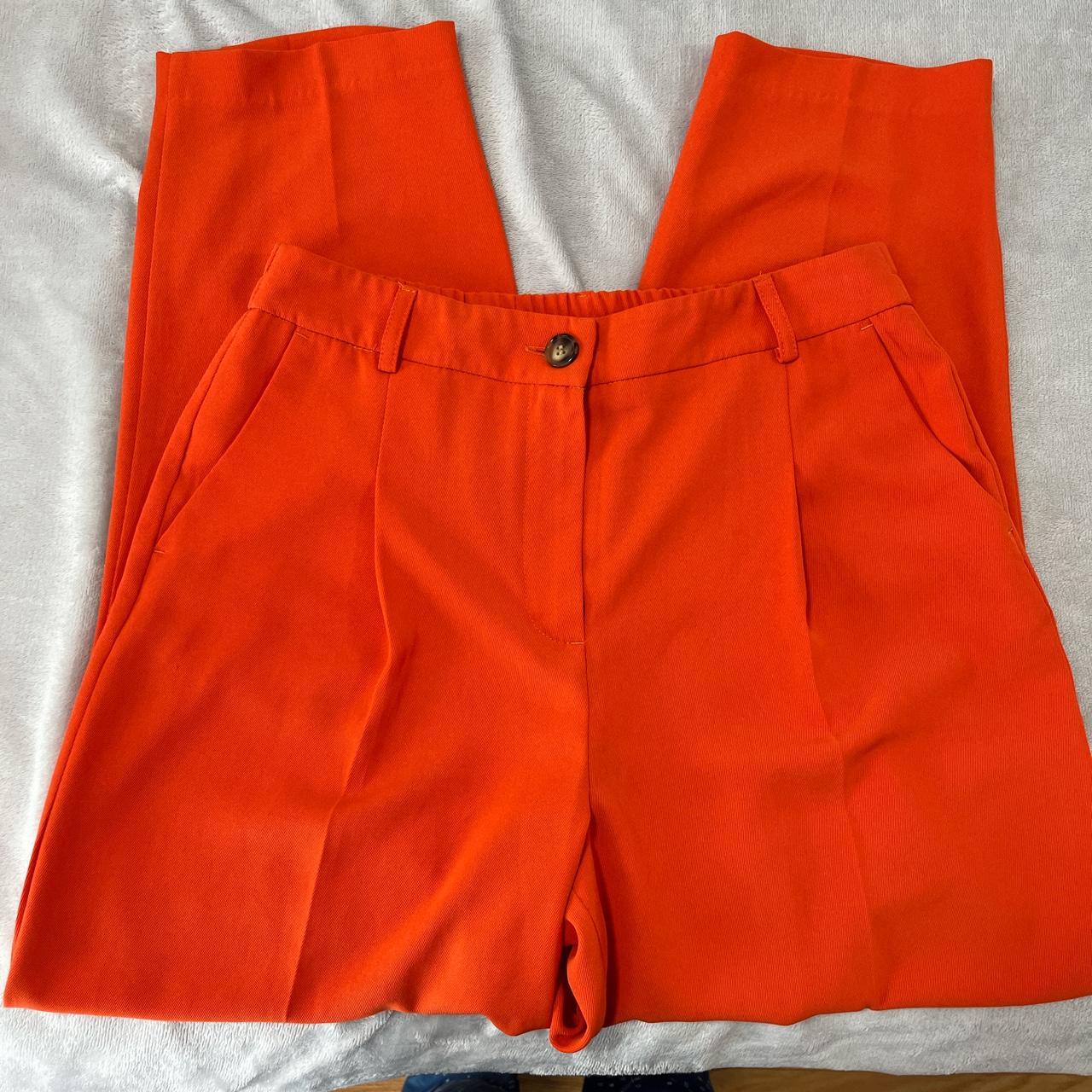 Top shop size 8 orange trousers #pants #orange... - Depop