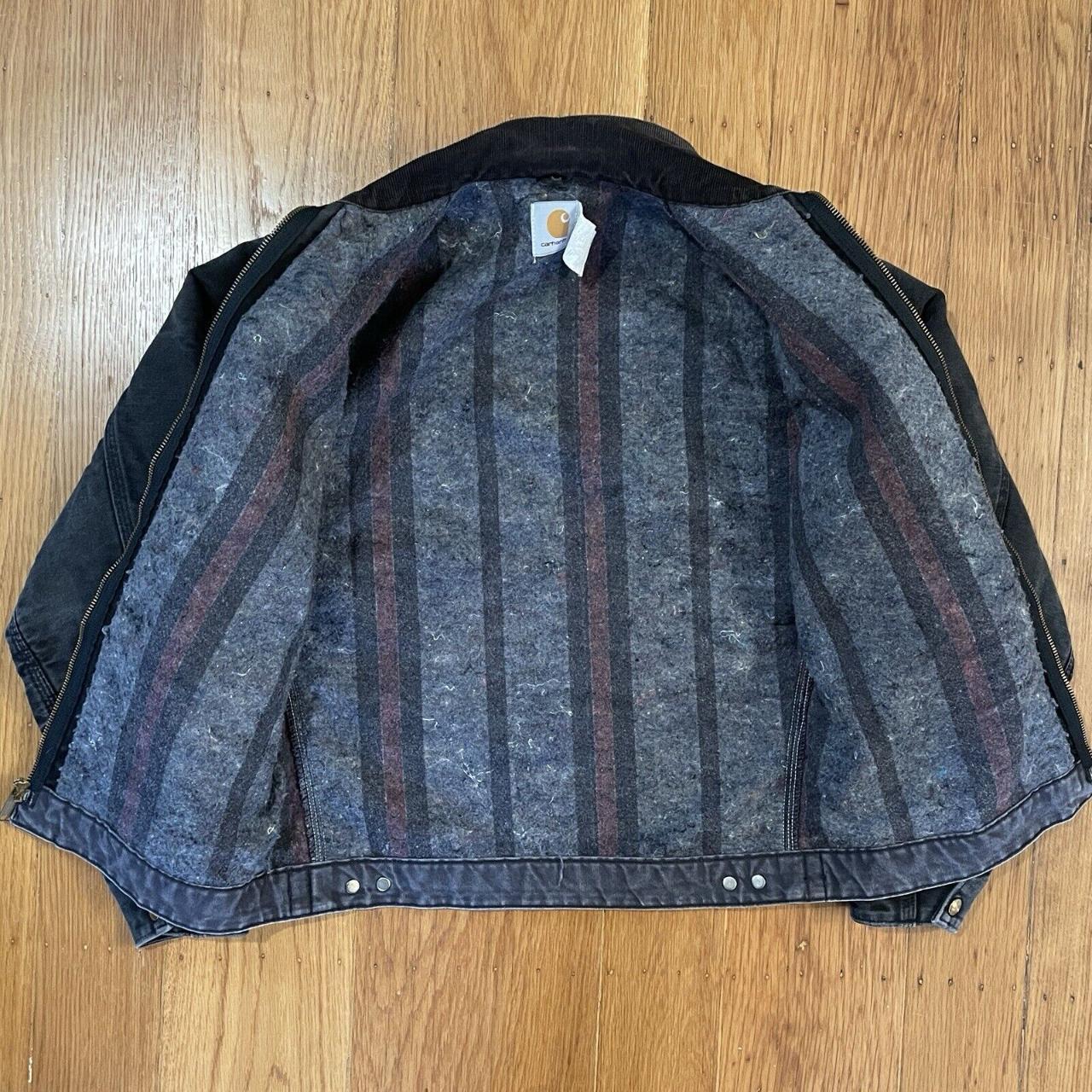 38 - Vintage Carhartt Detroit Jacket J01 Faded Black... - Depop