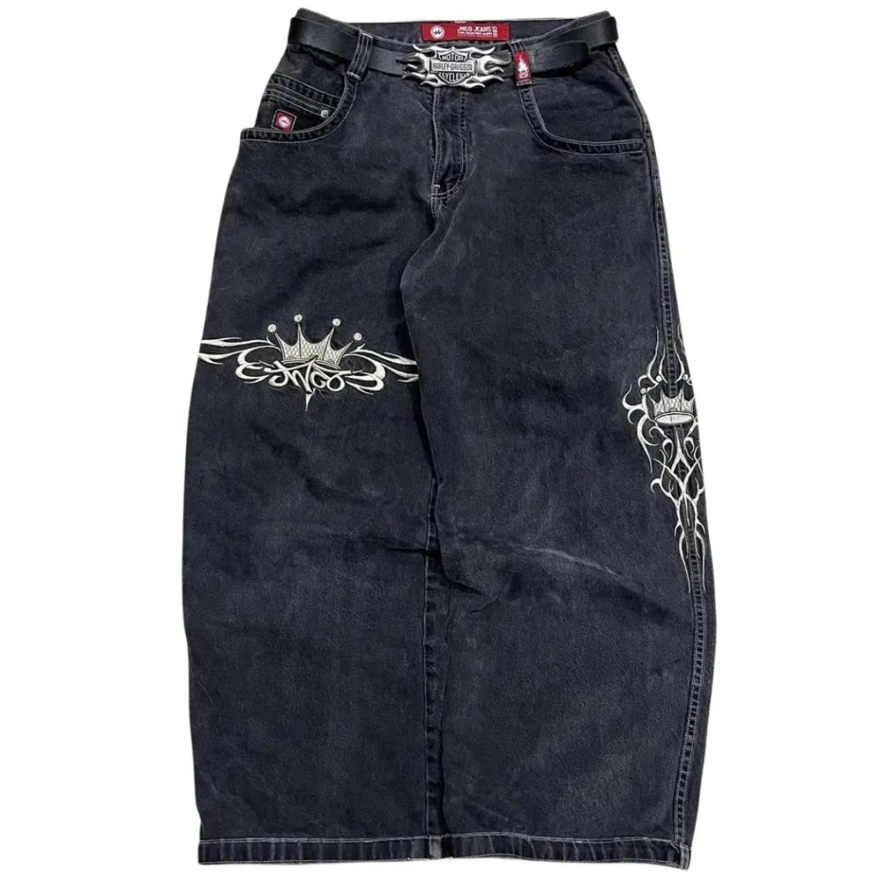 JNCO Jeans New Y2K Women Harajuku Retro Hip Hop... - Depop