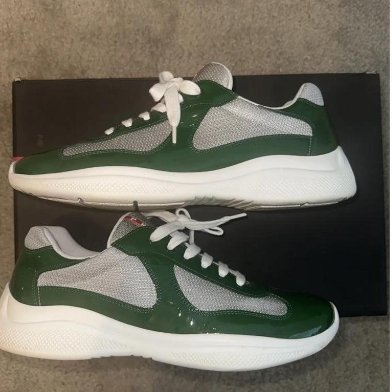 PRADA GREEN AMERICAS CUP TRAINERS. BRAND NEW IN... - Depop
