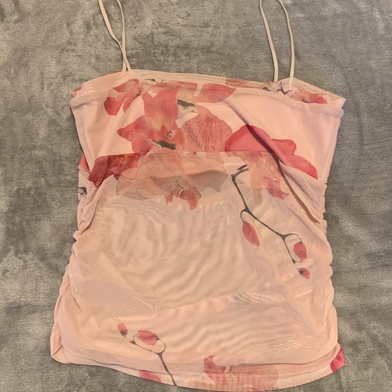 Glassons pink mesh floral top without cut out. Only... - Depop