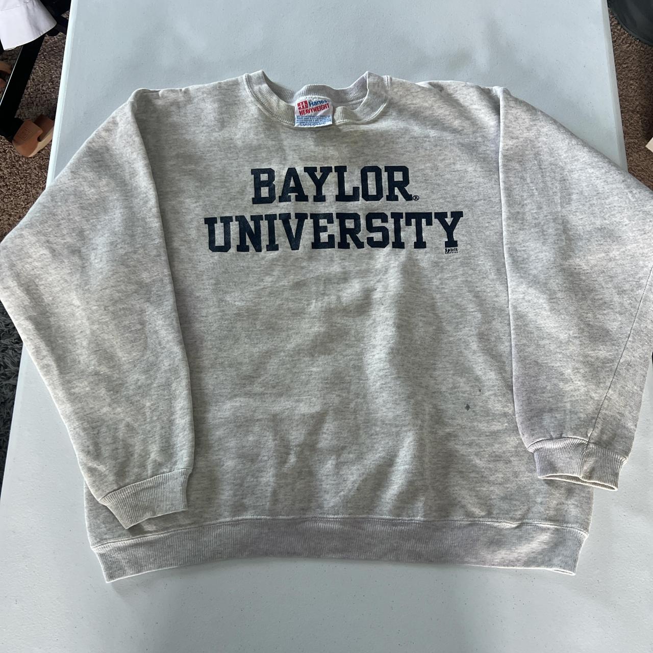 HANES HEAVYWEIGHT BAYLOR UNIVERSITY SWEATSHIRT Size:... - Depop
