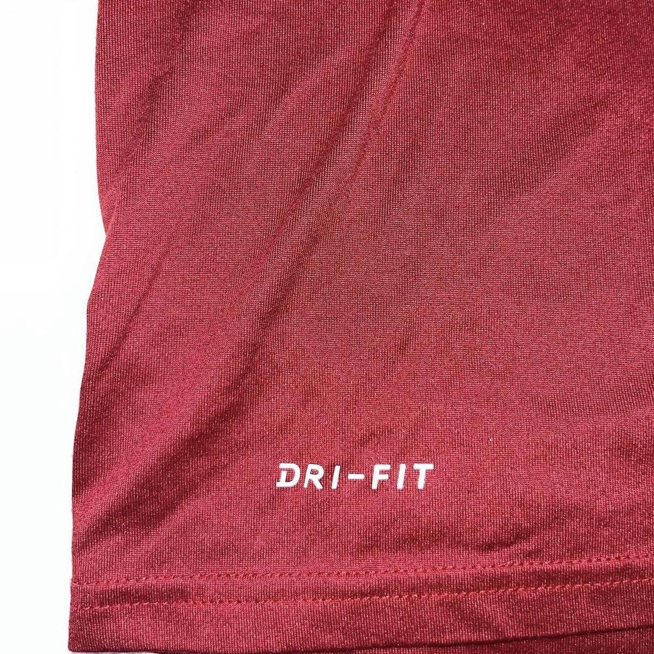 medium red dri fit nike tee-shirt - Depop