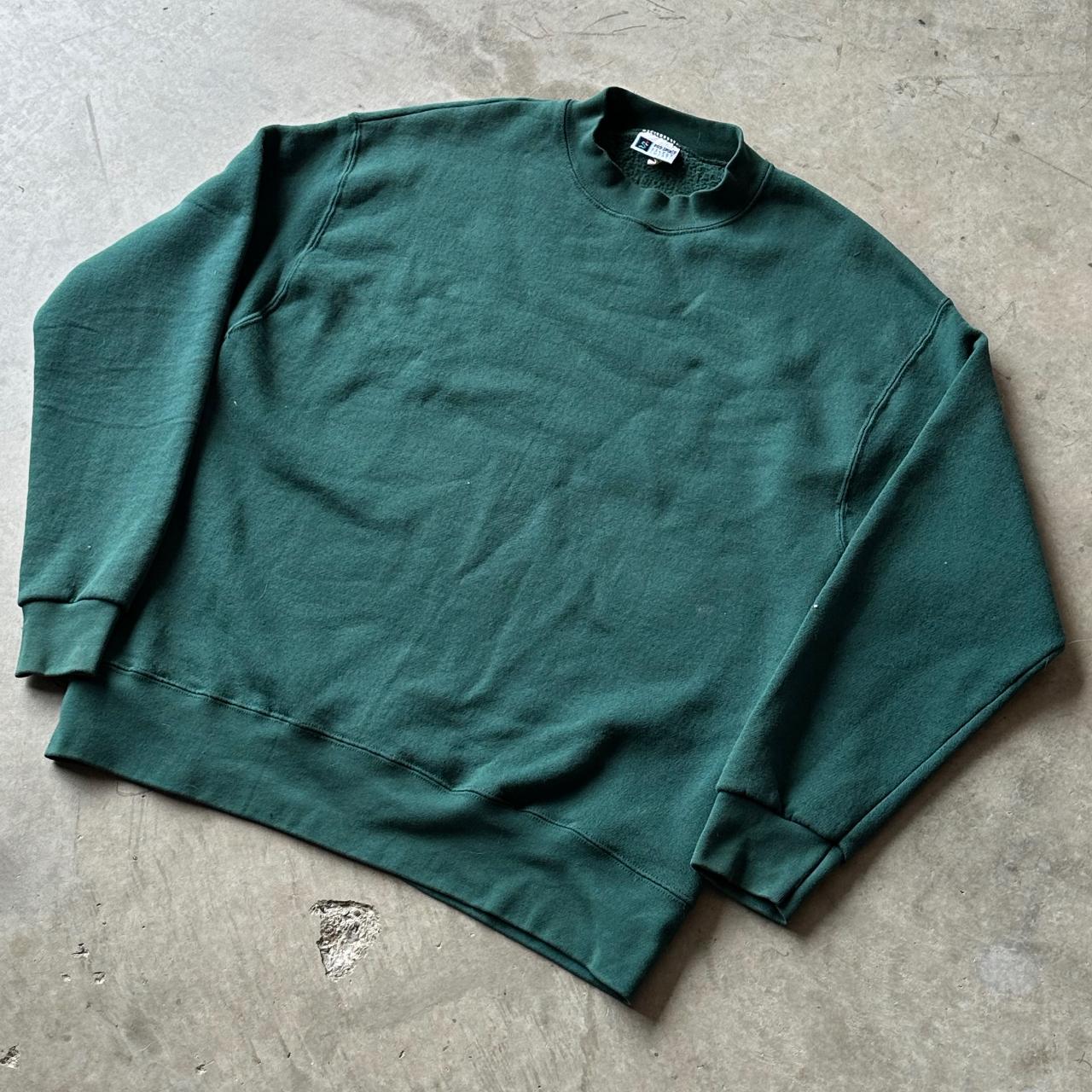 vintage 90s pro spirit green fleece crewneck - mens... - Depop