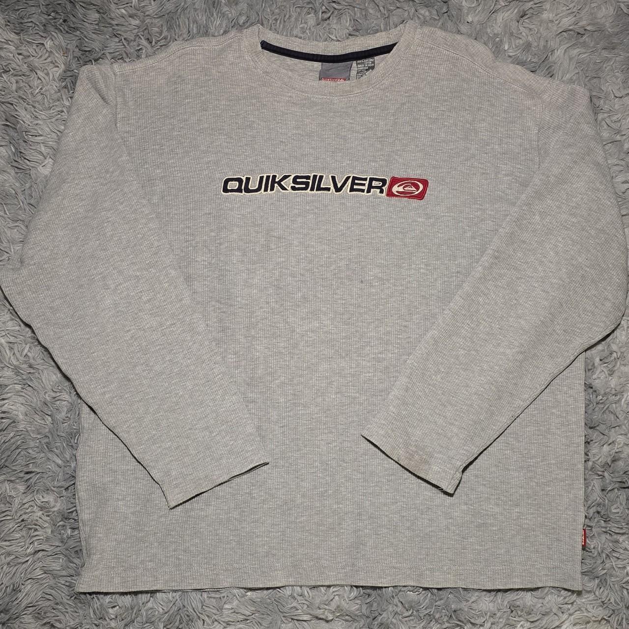 Awesome grey textured Quiksilver sweater/shirt with... | Depop