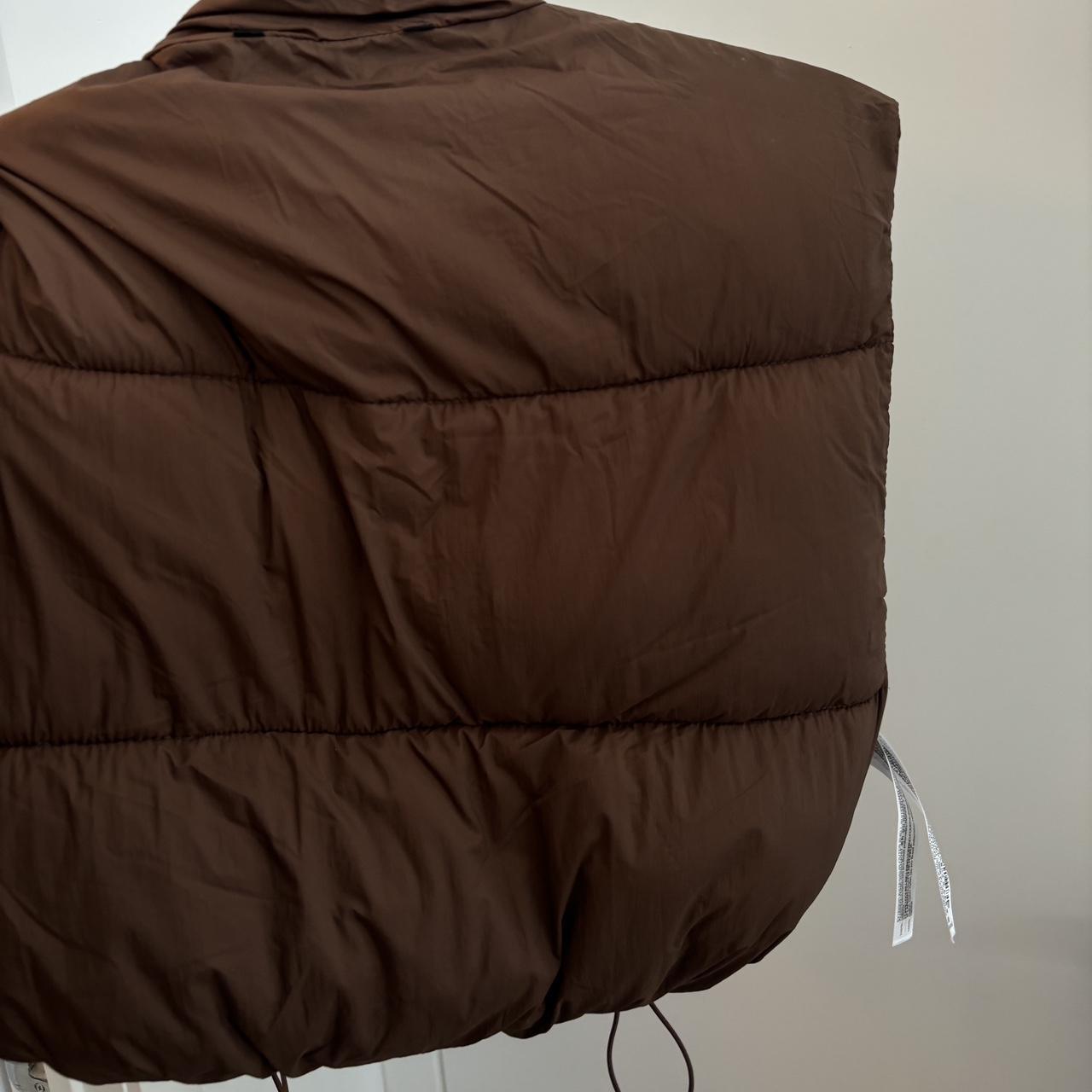 shein brown cropped puffer vest (fits women’s... - Depop