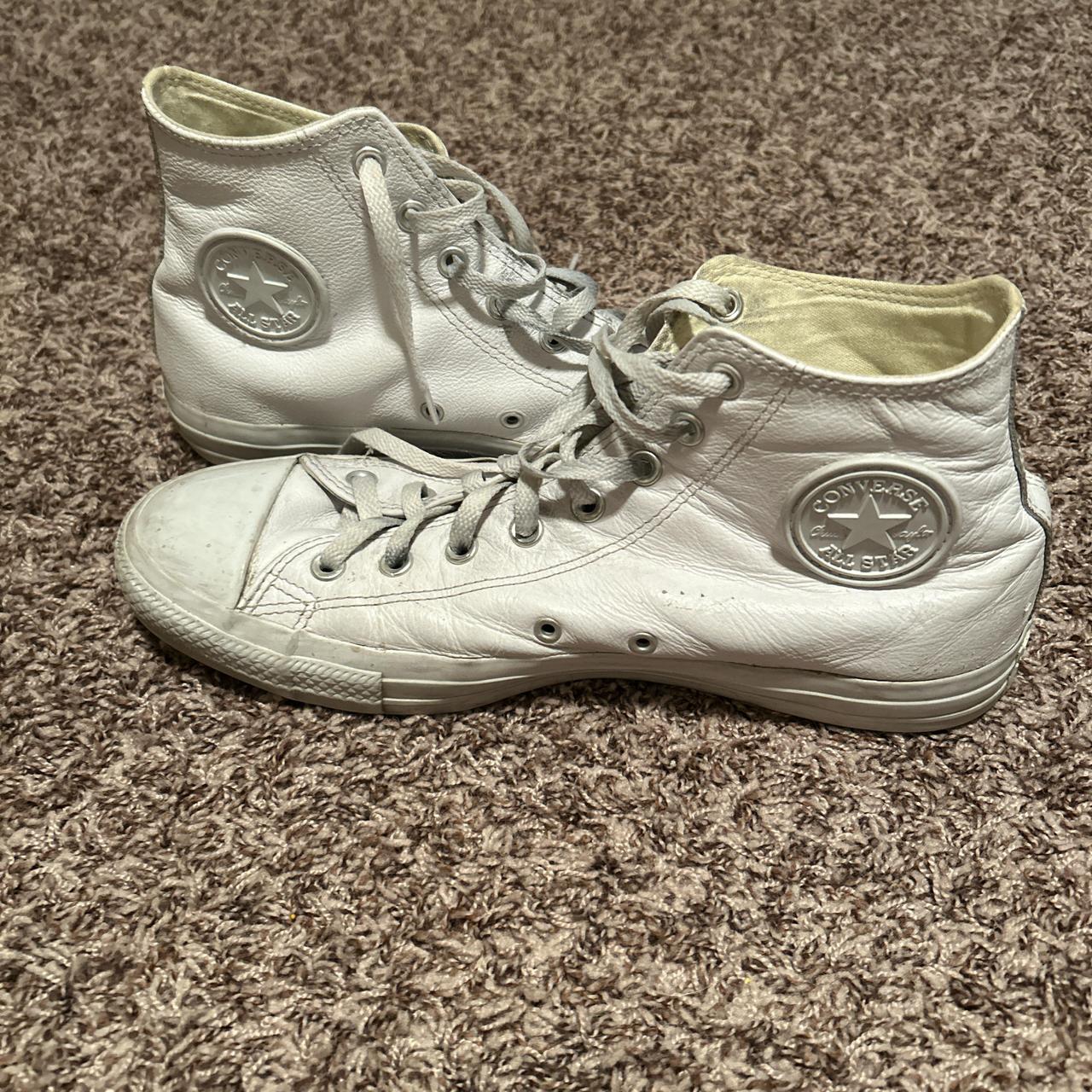 super sick white canvas converse size 11 men's! dm... - Depop