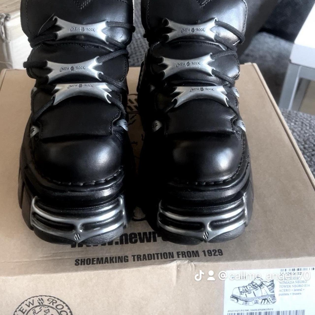 ANKLE BOOT BLACK TOWER WITH LACES M-106-S112 SIZE... | Depop