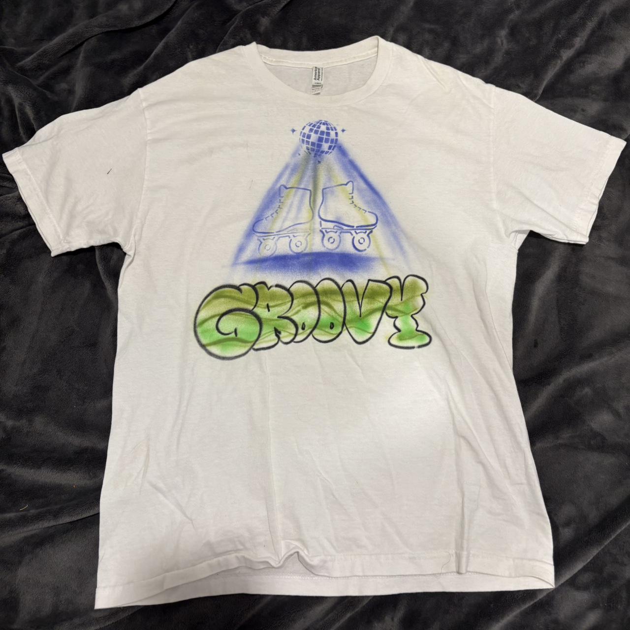 Graphic spray paint tee Good condition #y2k... - Depop