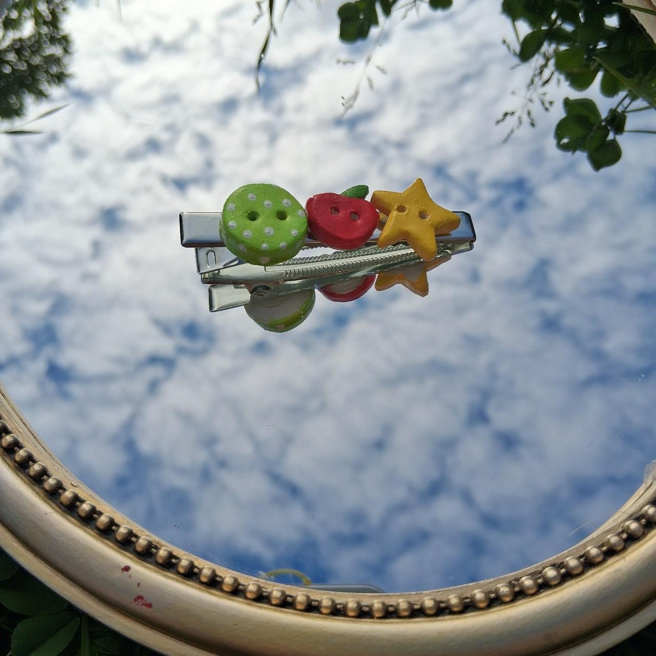 Handmade button hair clip igari🍎 | Depop
