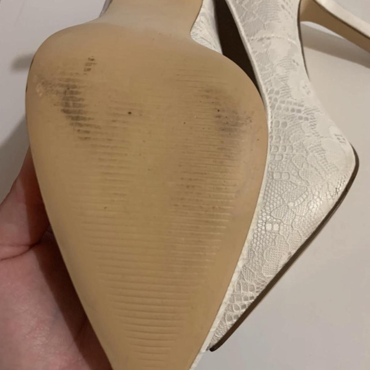 White lace high heels size 3. In almost perfect... - Depop