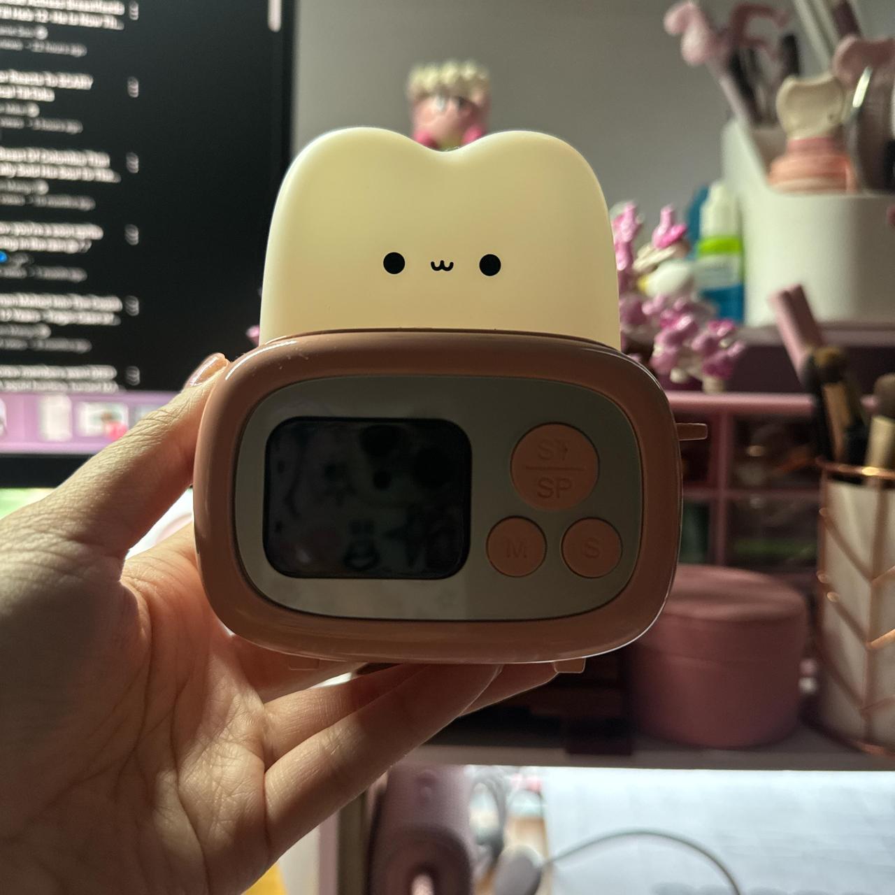 Cute pink time toaster clock - Depop