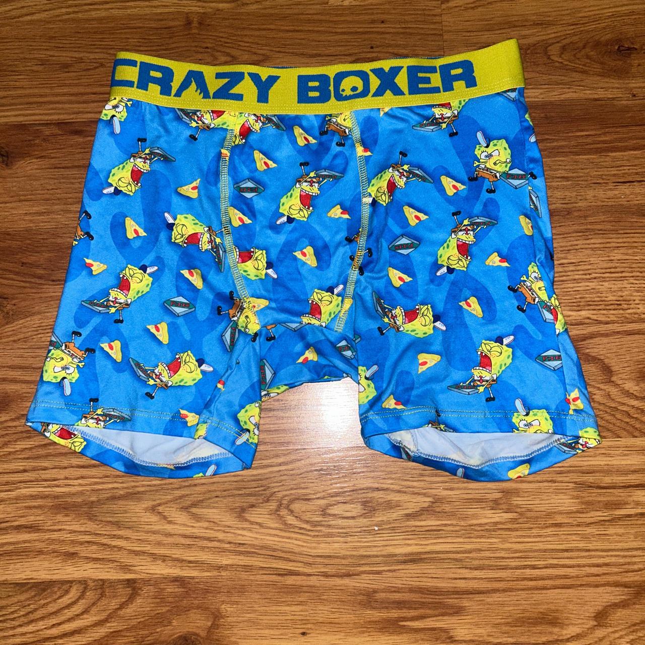 Blue and yellow SpongeBob SquarePants boxers pizza... - Depop