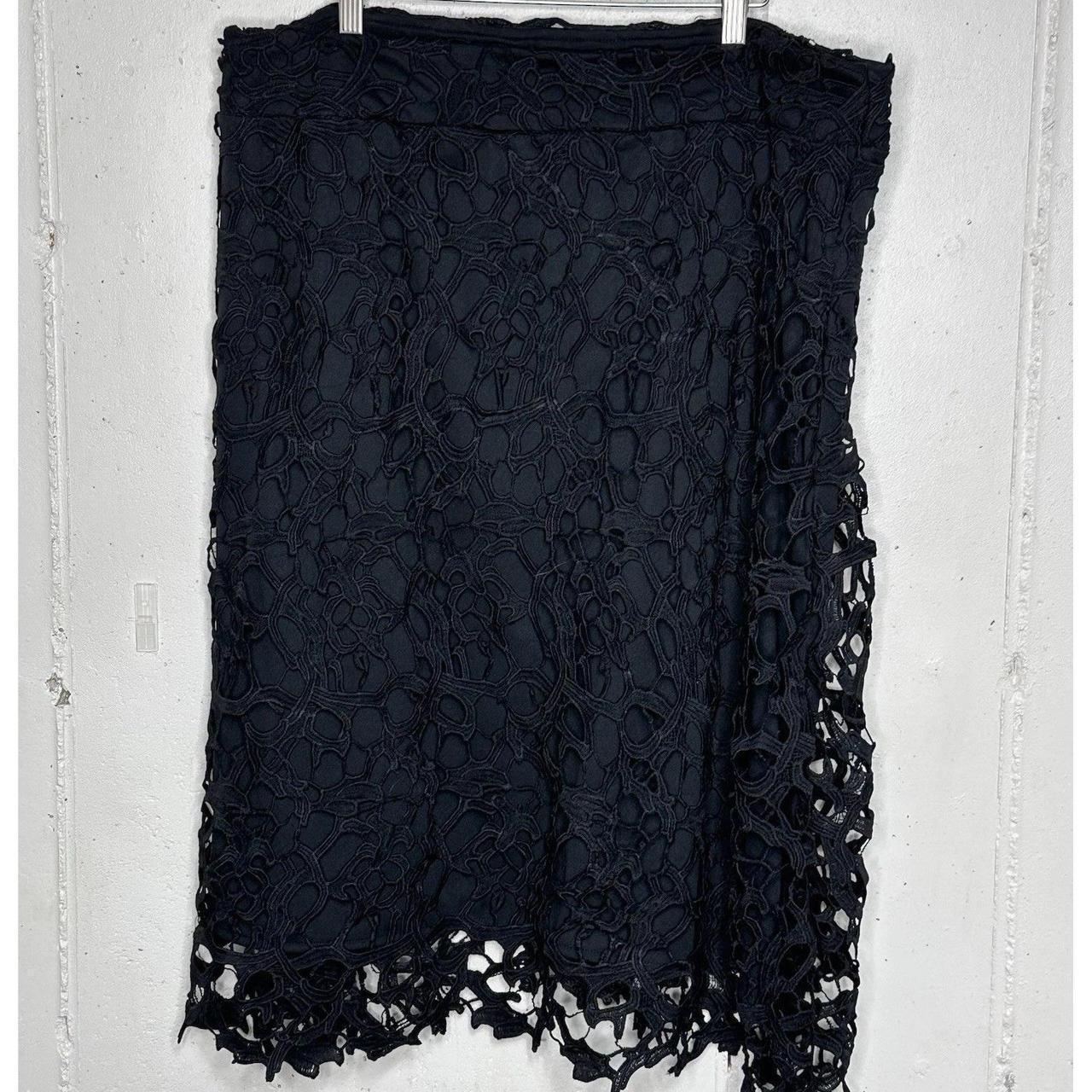 Valerie Stevens Women's XL Black Lacey Grunge Skirt... | Depop