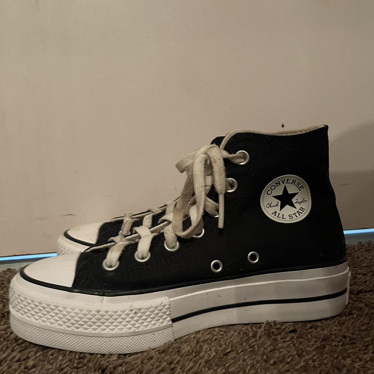 Black Platform Converse - Depop