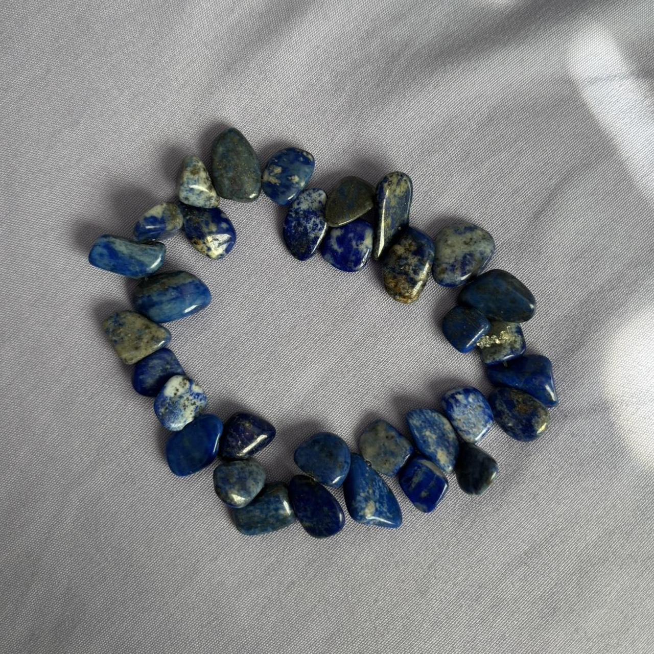 lapiz lazuli chip bracelet 💙 handmade by me... | Depop