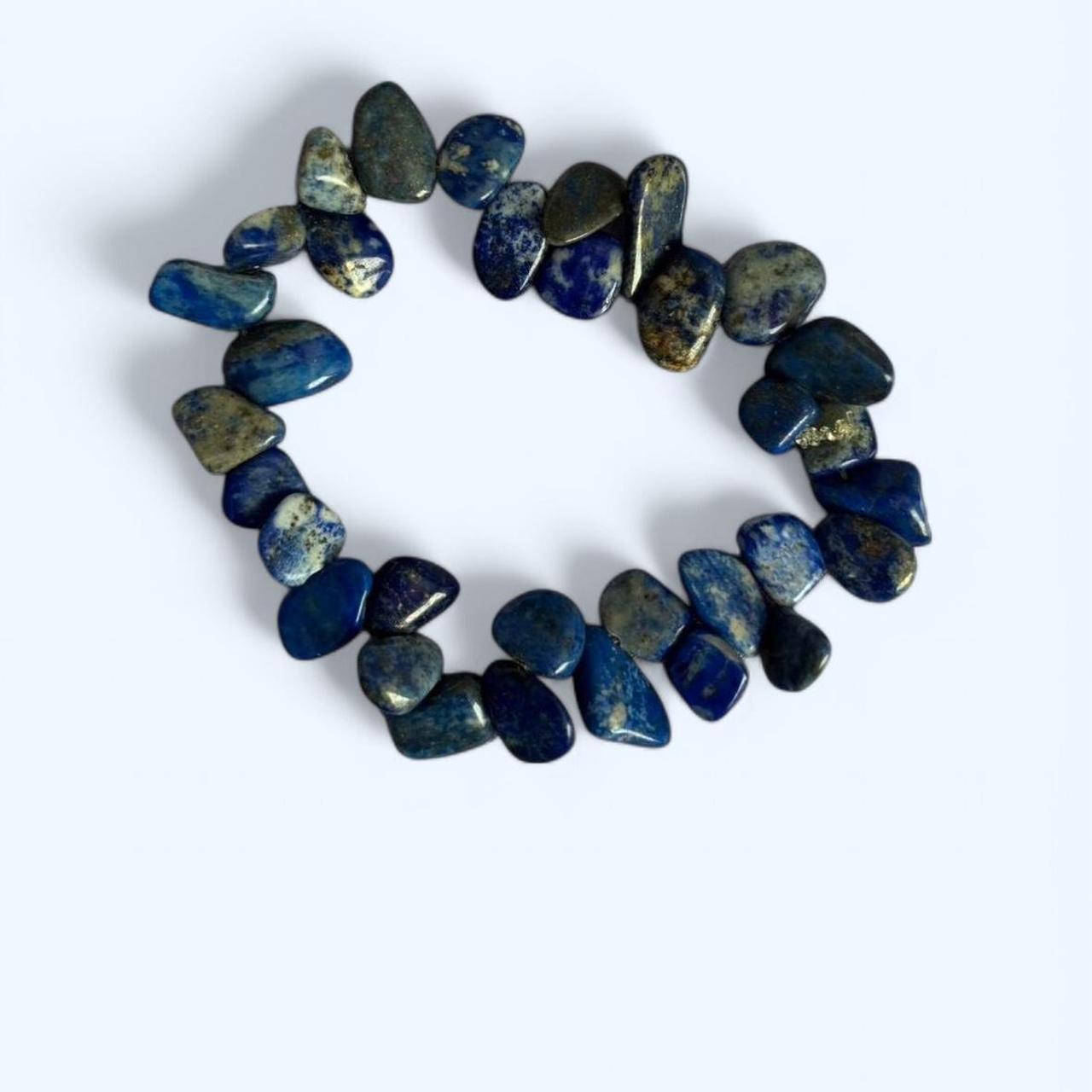 lapiz lazuli chip bracelet 💙 handmade by me... | Depop