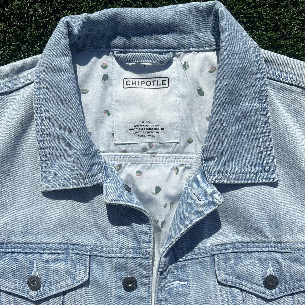 Chipotle Avocado Jean Jacket — Unisex Large Only... | Depop