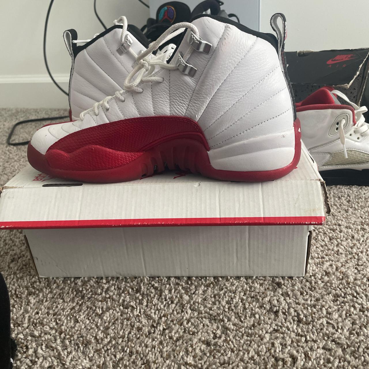 jordan 12 cherry size 6.5y worn a few times, willing... - Depop