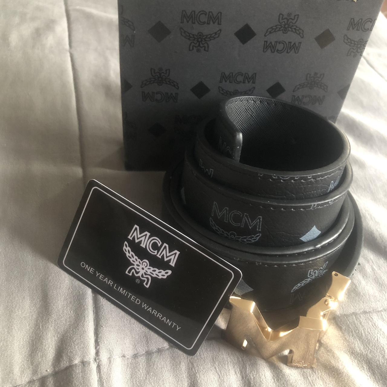 Black mcm belt - Depop