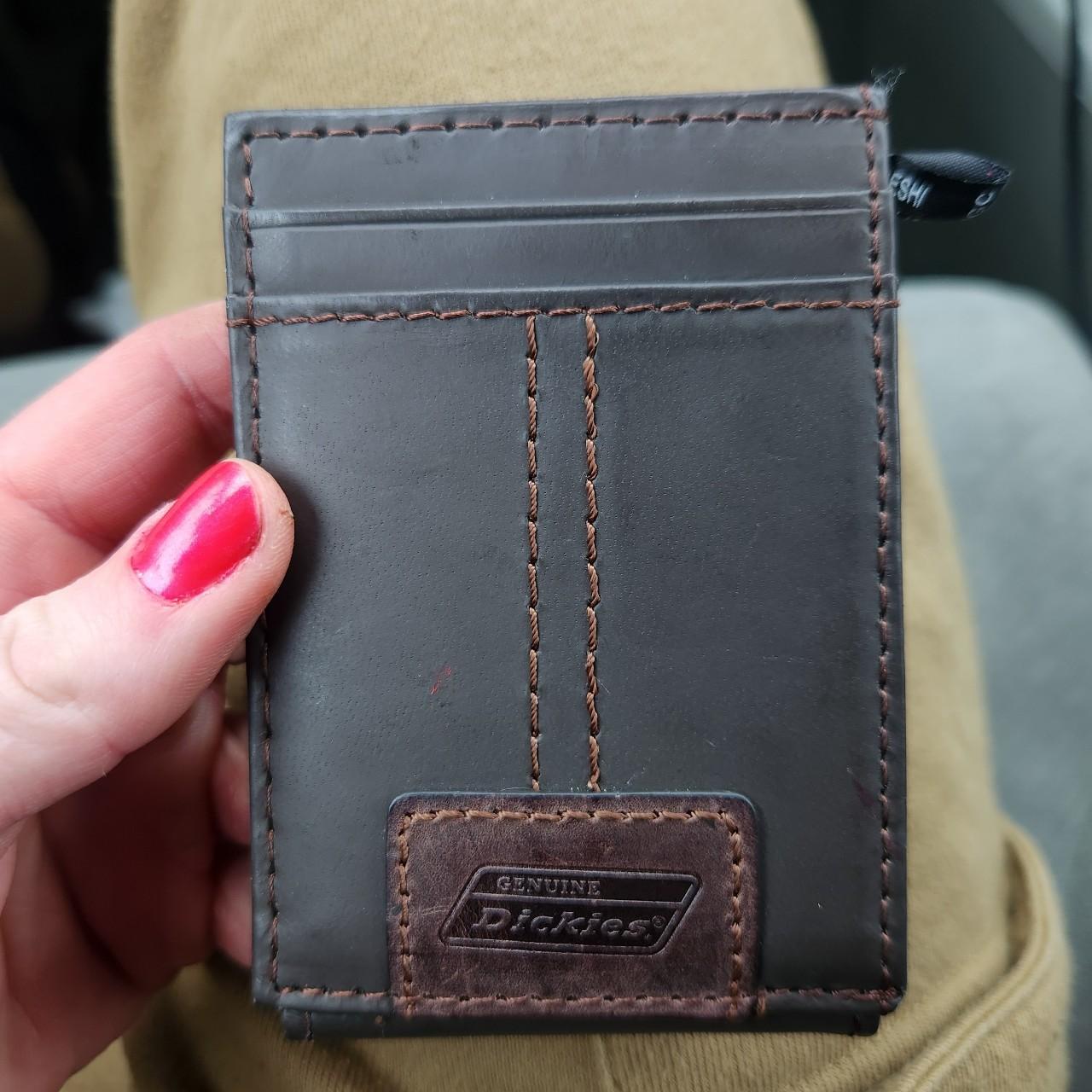 brown leather dickies wallet - Depop