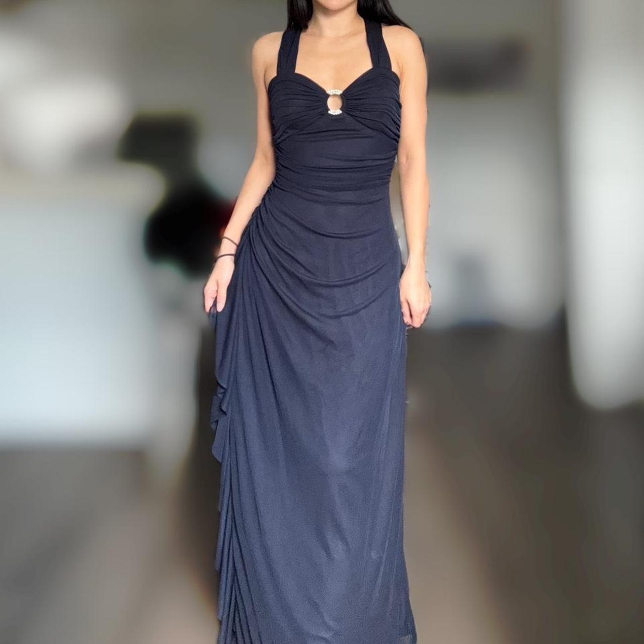 Midnight Glamour Stunning vintage 00s navy prom... - Depop