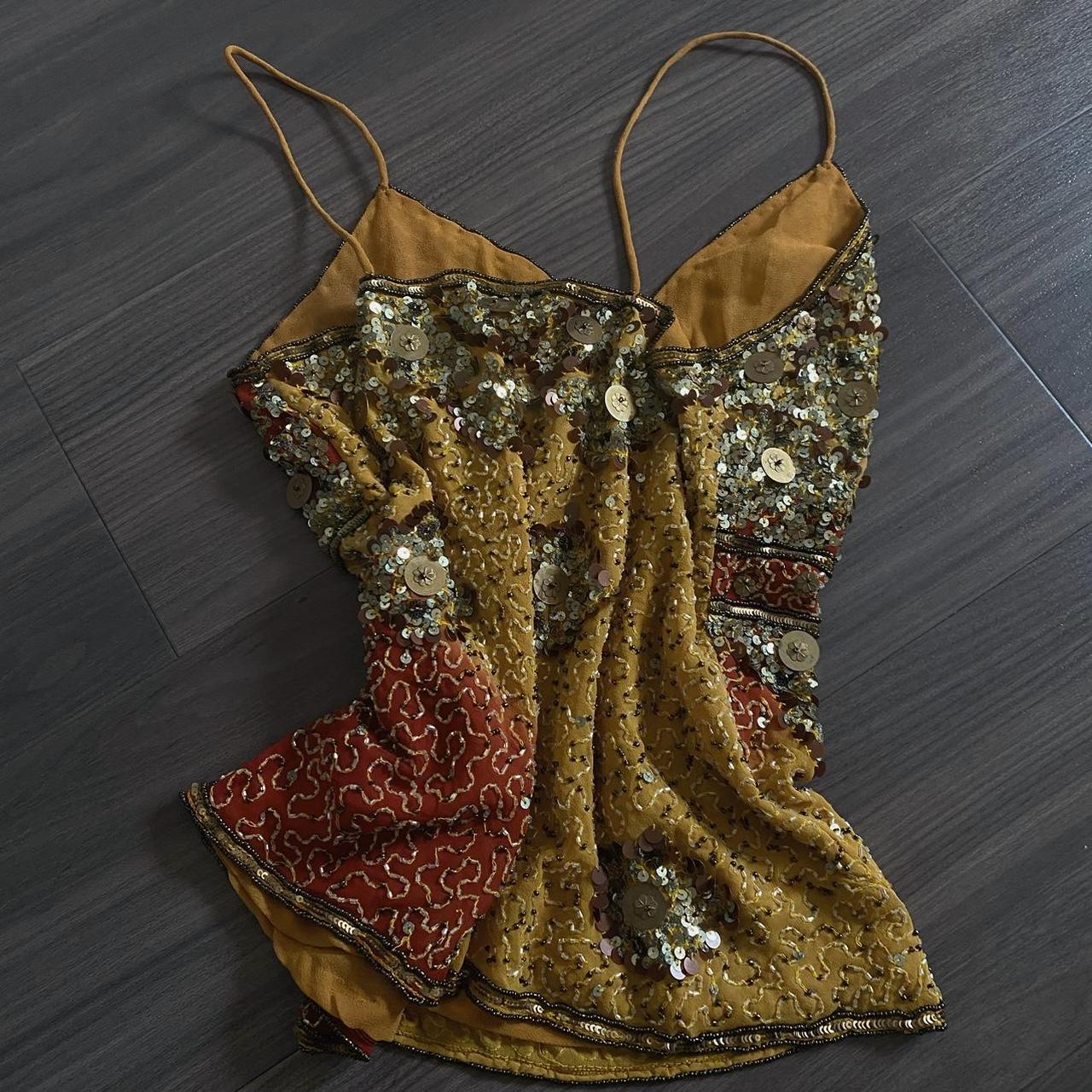 the most stunning yellow hand beaded top with... - Depop