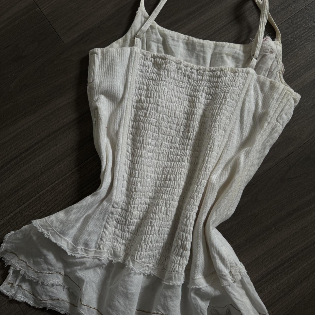 🧚🏻 the prettiest cream cotton beaded fairy top with... - Depop