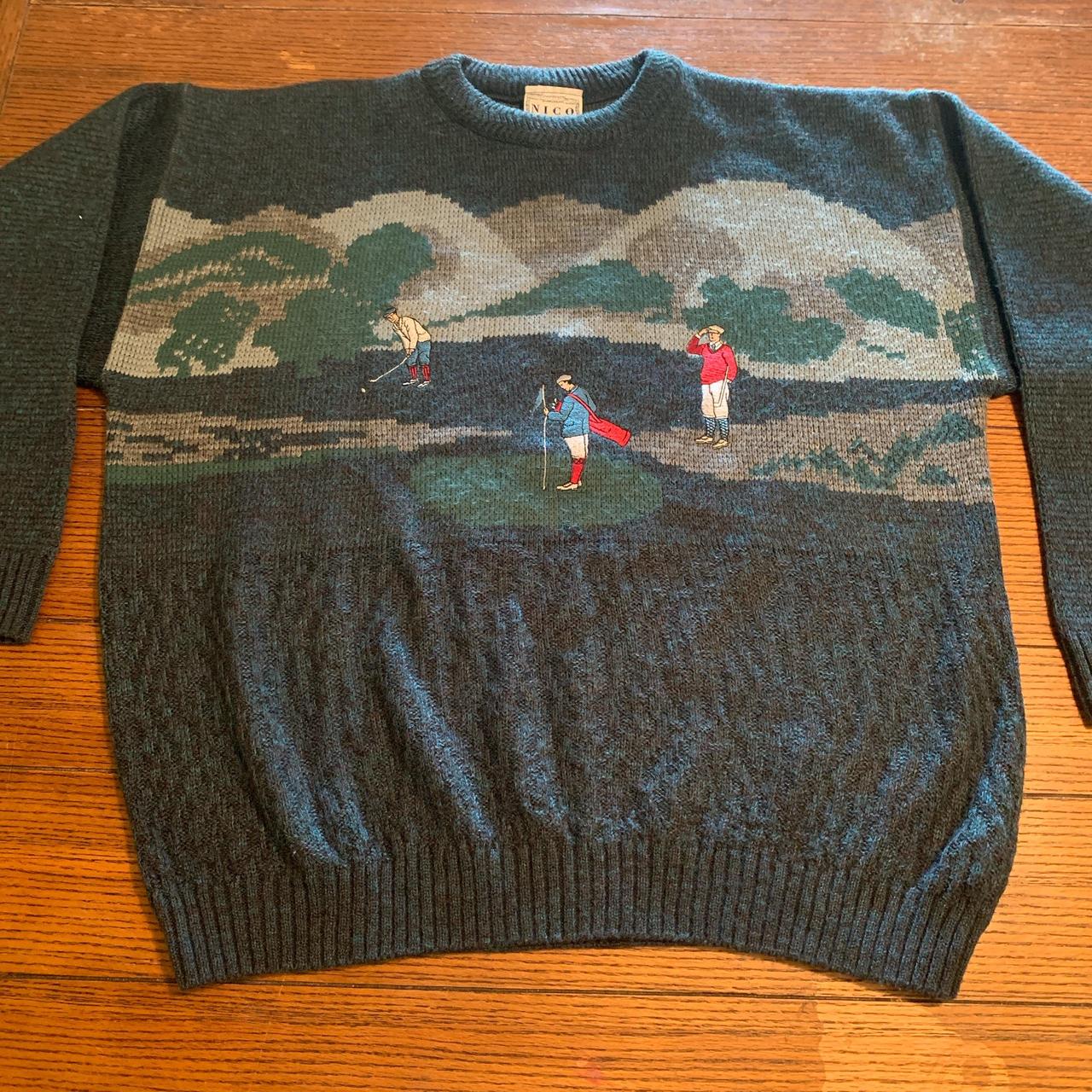 Vintage Nico golf scene sweater - Depop