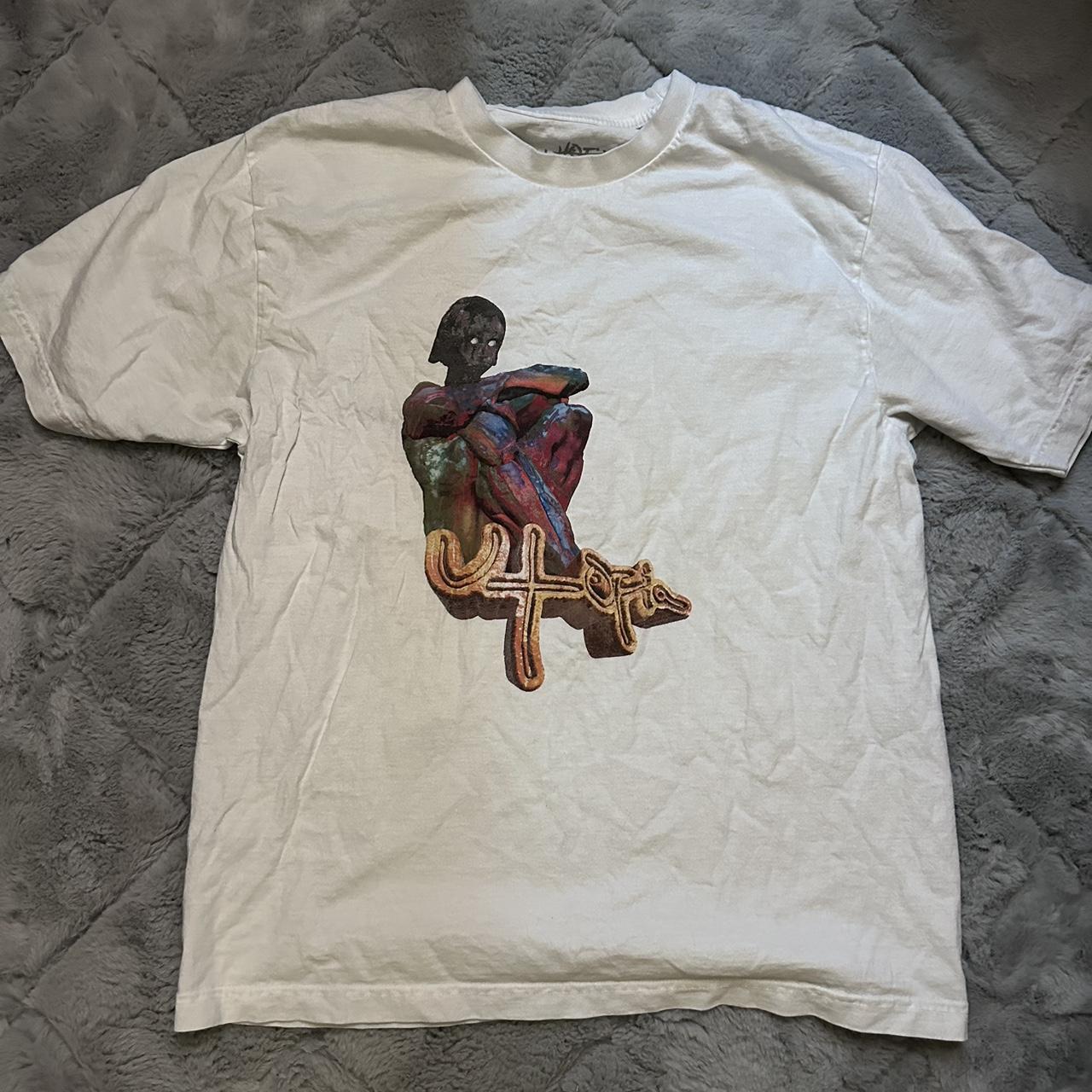 Utopia Travis Scott Tee B1 White Large - Depop