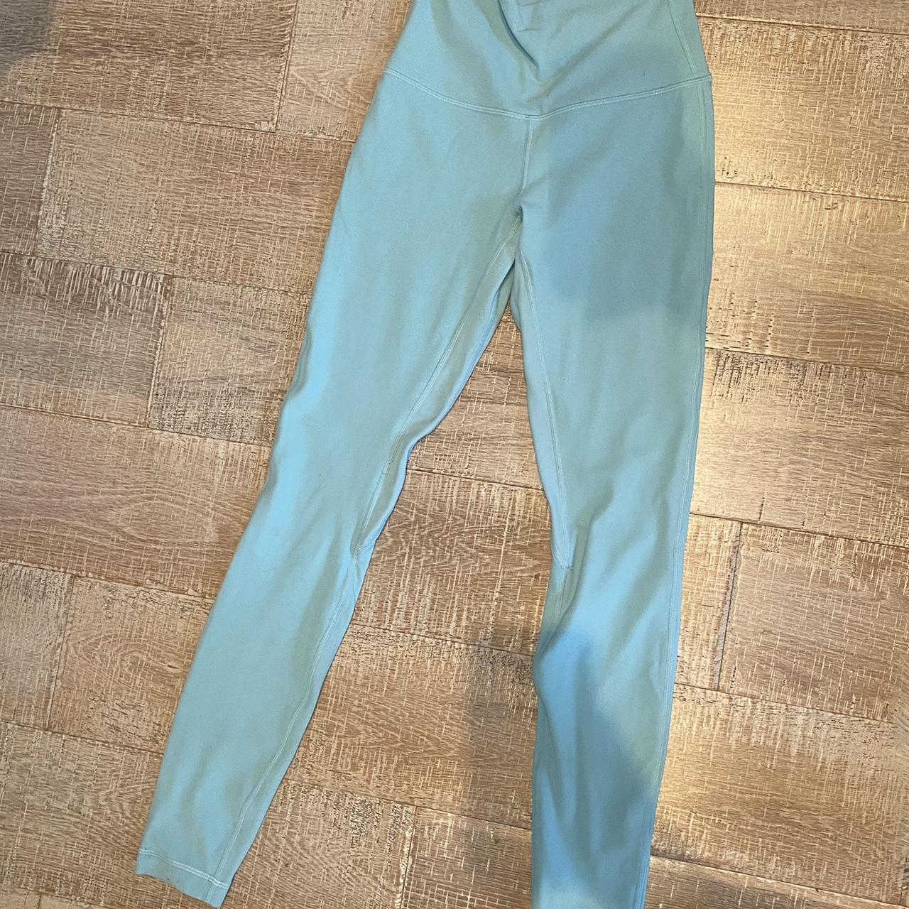 Light turquoise 28” Lululemon leggings. Double lined... | Depop