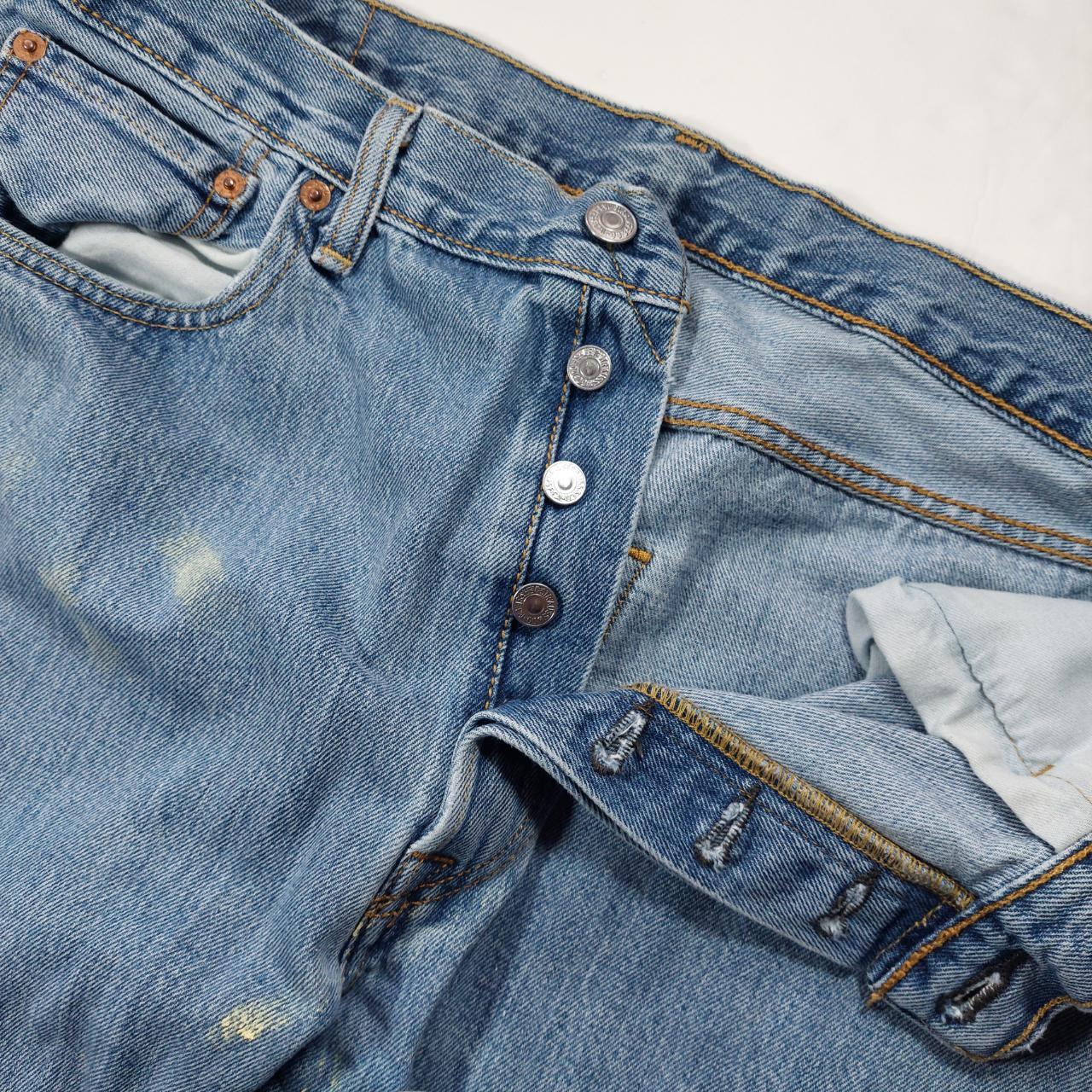 Levi's 501 Button Fly Paint Splattered... - Depop