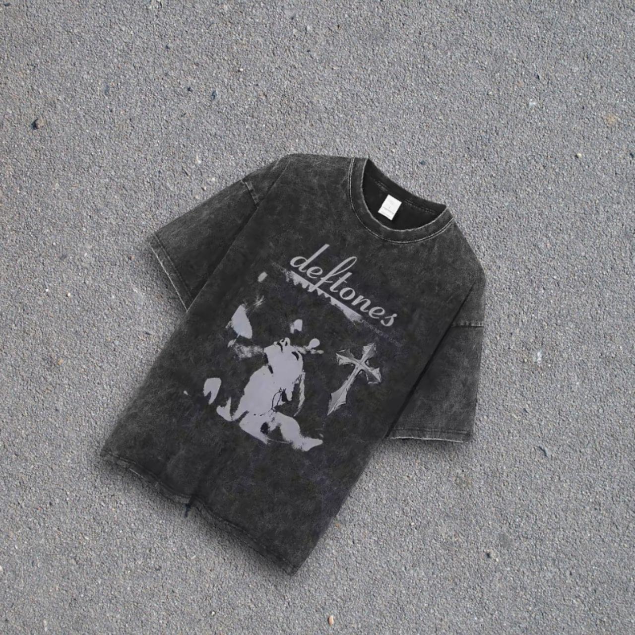 New Hip Hop Deftones Washed Tee 🖤 Vintage-style Y2K... | Depop